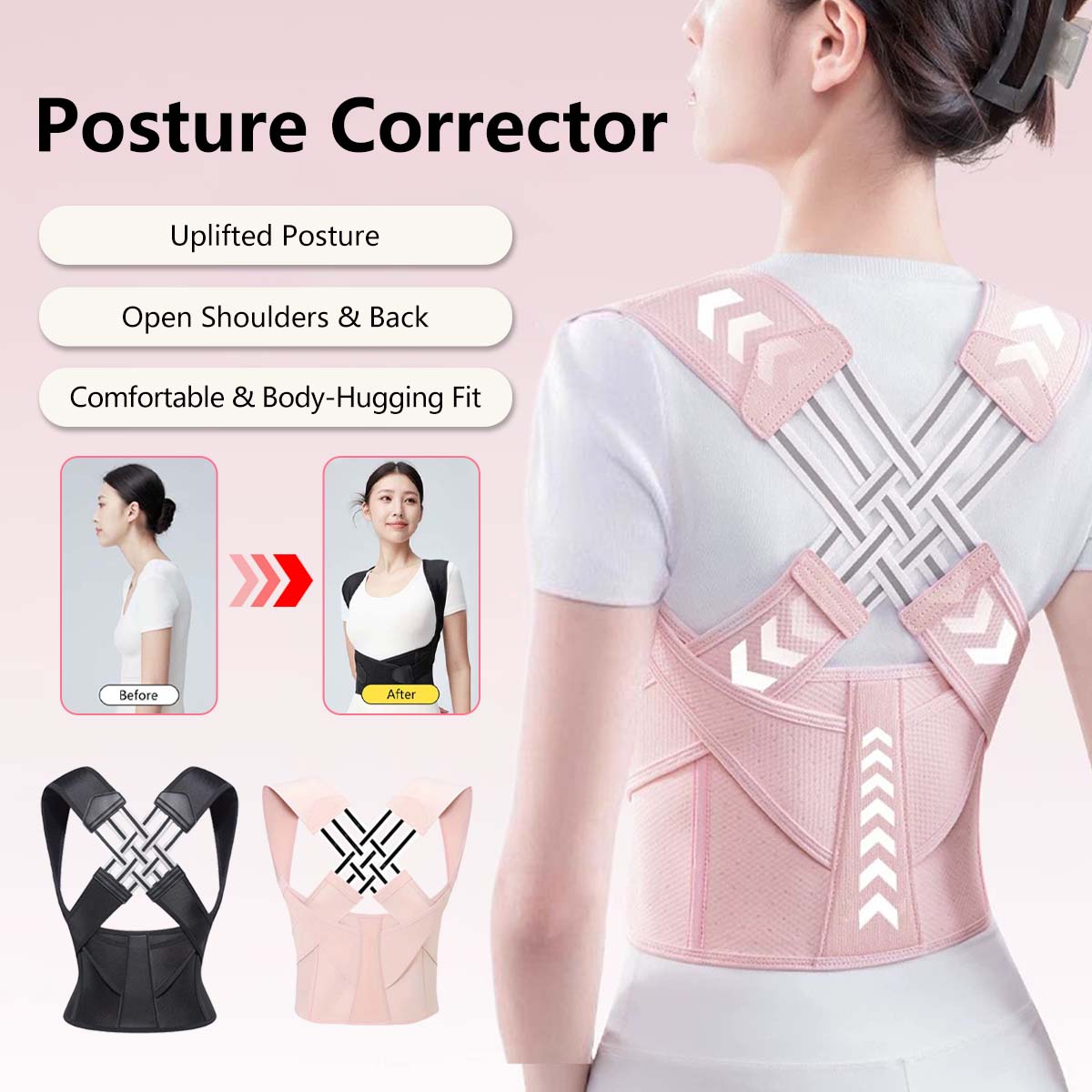 Posture Corrector | Adjustable Back Support Belt for Abdominal Waist C ...
